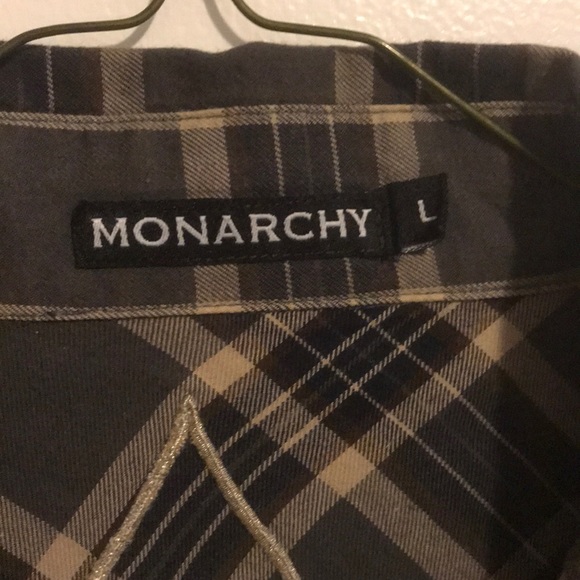 Monarchy | Shirts | Monarchy Bottom Down Mens Plaid Shirt Size L | Poshmark